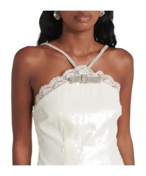 SELF-PORTRAIT Halter-neck Mini Dress