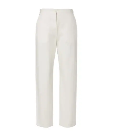THE ROW Fael Cotton Poplin Straight Pants - White