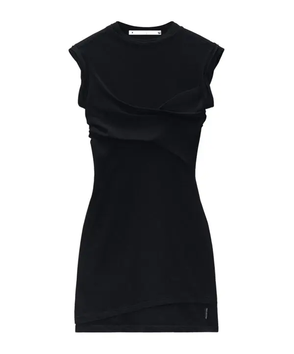 Alexander Wang Sleeveless Layered Twisted Bust Mini Dress - Black