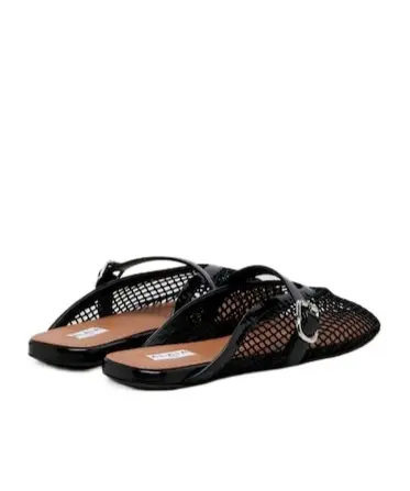 Alaïa Fishnet Leather-trimmed Mules