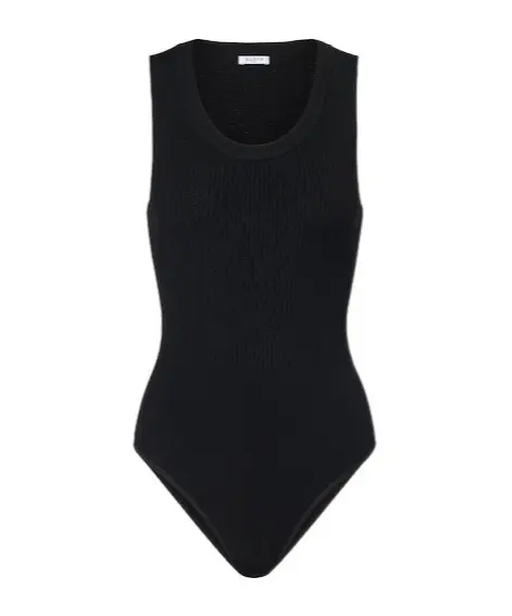 Alaïa Ribbed Bodysuit - Black