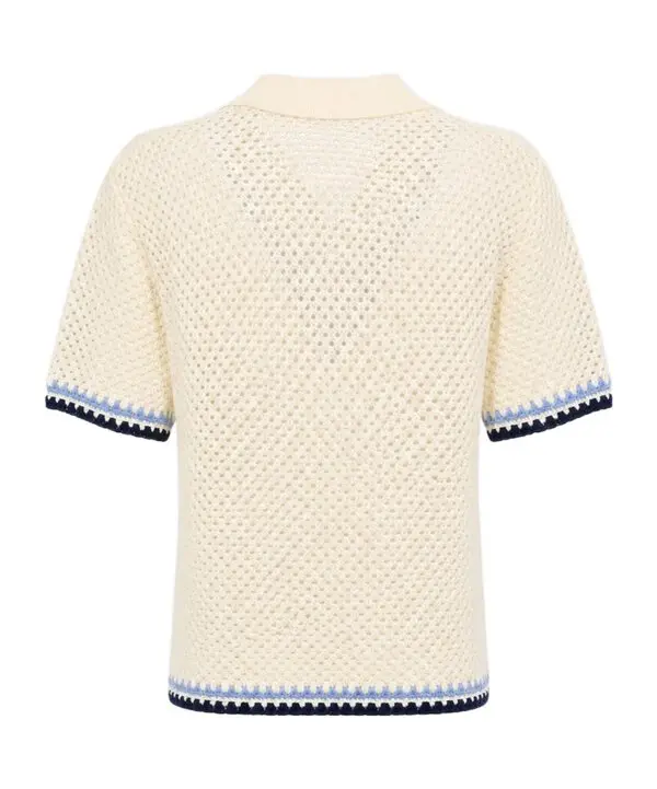 MC2 SAINT BARTH Embroidered Open-knit Polo Shirt
