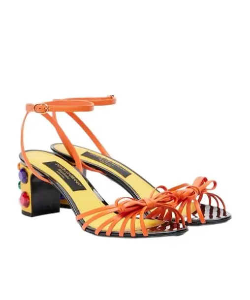 Dolce & Gabbana Keira Embellished Leather Sandals - Multicolor