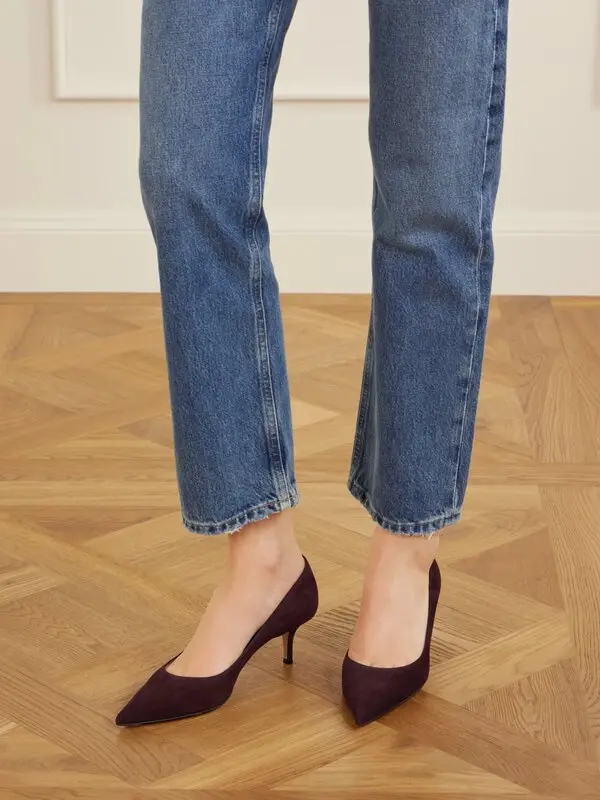 GIANVITO ROSSI 55 Suede Kitten Heel Pumps