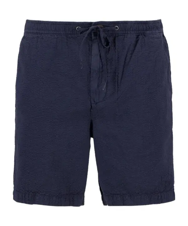 Barbour Seersucker Drawstring Shorts - Classic Navy Blue