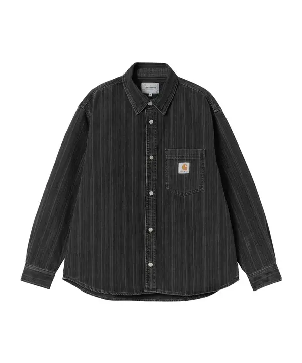 Carhartt Work In Progress Stripe-pocket Cotton Shirt - Black