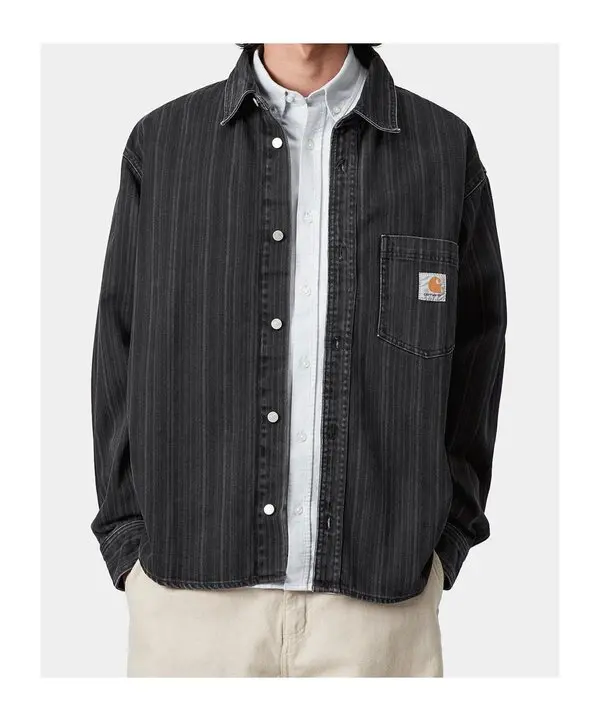 Carhartt Work In Progress Stripe-pocket Cotton Shirt