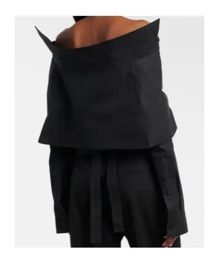 Balenciaga Off-shoulder Cotton Wrap Top