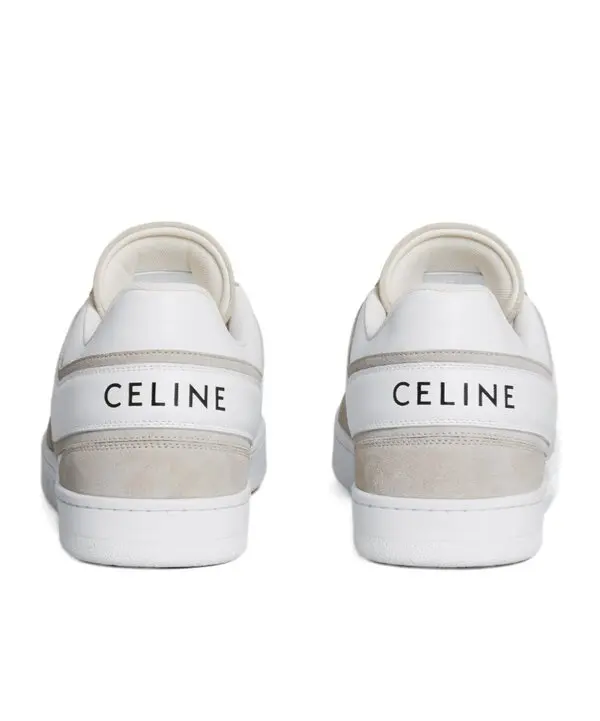Celine Trainer Low Lace-up Sneaker In Suede Calfskin And Calfskin