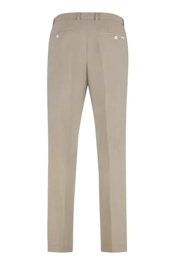 Hugo Boss Micro-patterned Stretch Slim-fit Suit Trousers