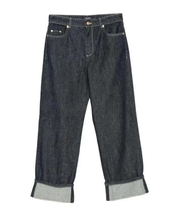 Max Mara Poggio Turn-up Hem Jeans - Black