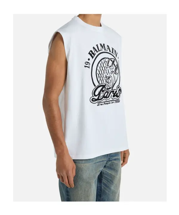 Balmain Flocked Quilted Tank Top