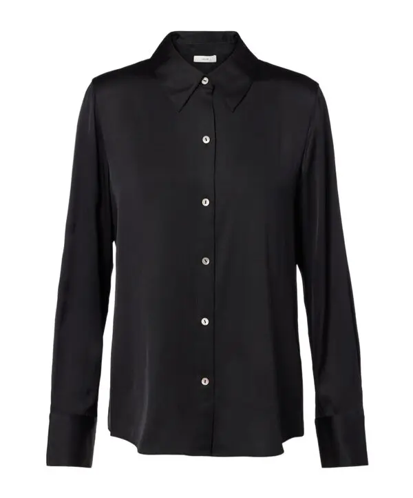 Vince Silk-blend Satin Shirt - Black