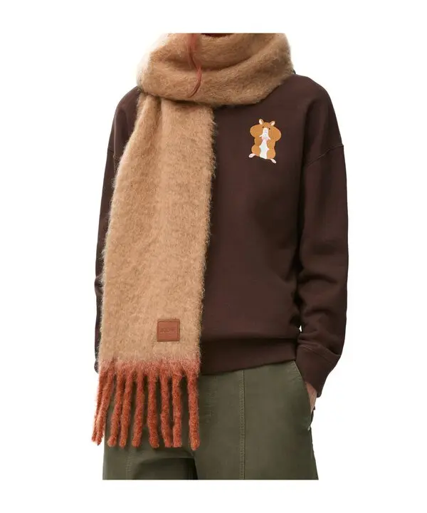 Loewe Logo-patch Fringed Scarf