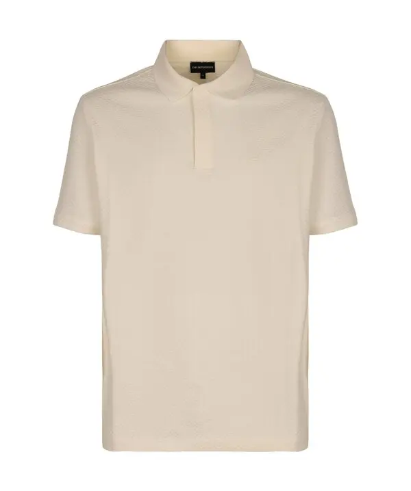 Emporio Armani Textured Polo Shirt - Nude