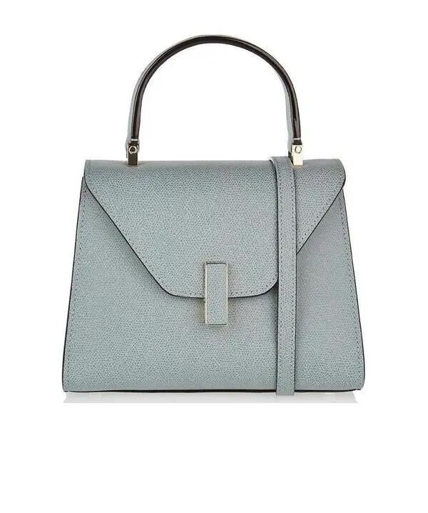 VALEXTRA Iside Foldover Mini Top Handle Bag - Gray