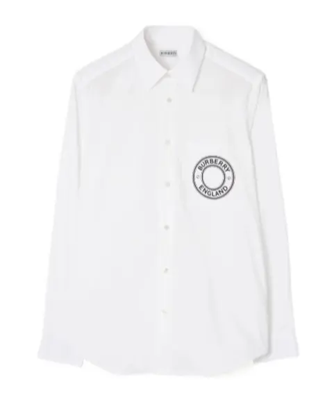 Burberry Logo Graphic Cotton Shirt - White