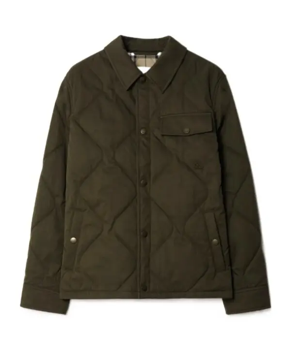 Burberry Gabardine Padded Overshirt - Juniper Green