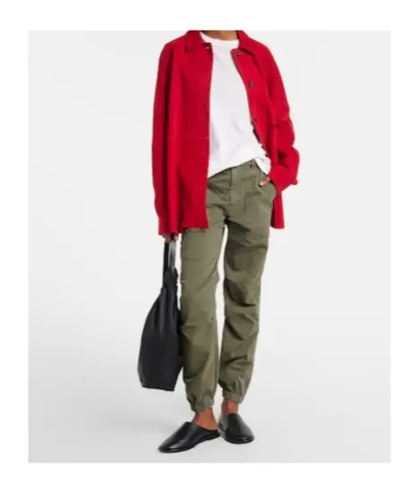 NILI LOTAN Utility Cotton Tapered Pants
