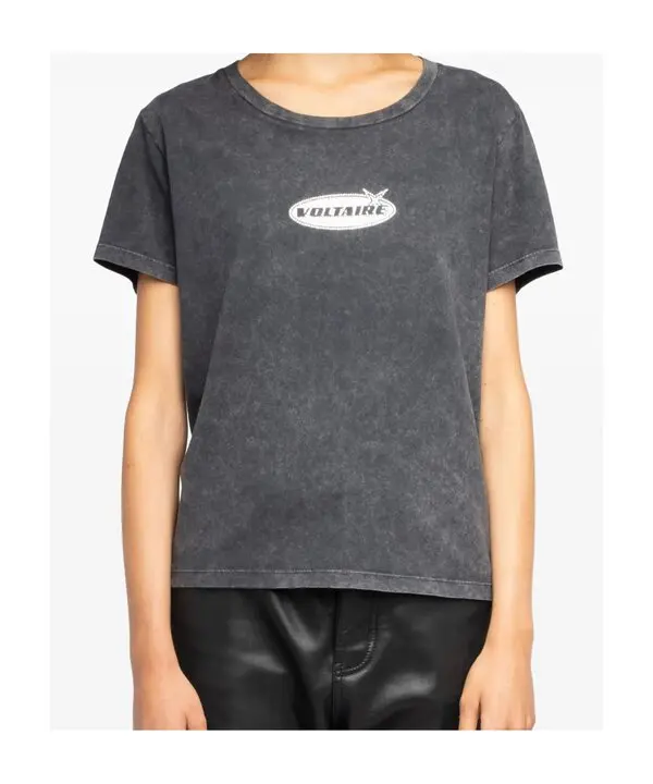 Zadig&Voltaire Alys T-shirt With Rhinestone Embroidery - Black