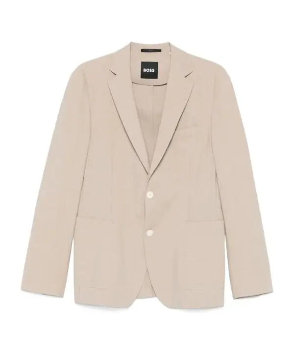 Hugo Boss Micro-patterned Stretch Slim-fit Suit Jacket - Beige