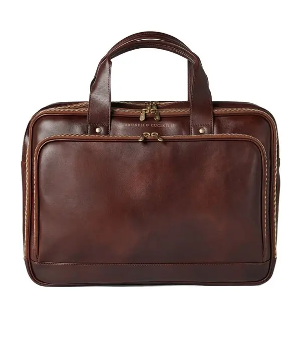 Brunello Cucinelli Double-zip Laptop Bag - Red