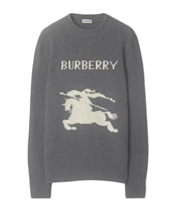 Burberry Ekd Intarsia-knit Crewneck Jumper - Grey