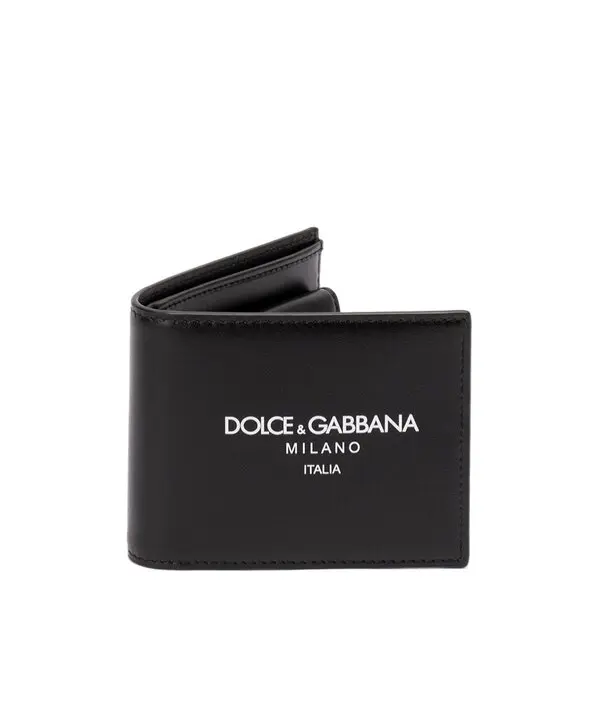 Dolce & Gabbana Dolce Gabbana Logo Printed Bi-fold Wallet - Black