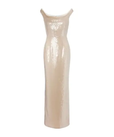 Roland Mouret Sequined Off-shoulder Gown