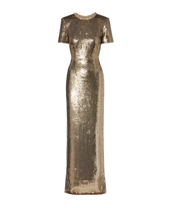 Roland Mouret Sequined Gown With Crystal Embellishments