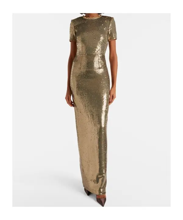Roland Mouret Sequined Gown With Crystal Embellishments