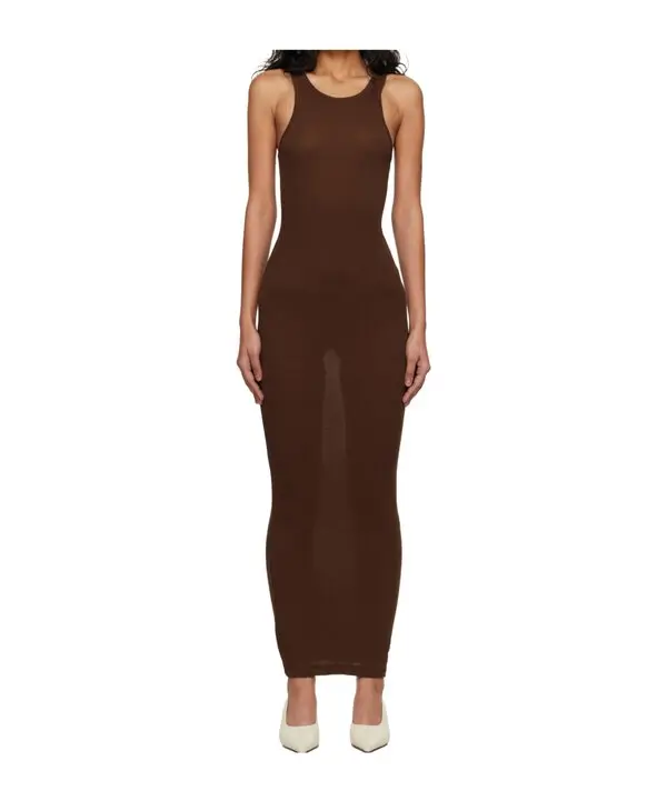 ENTIRE STUDIOS Muscle Tank Midi Dress - Brown