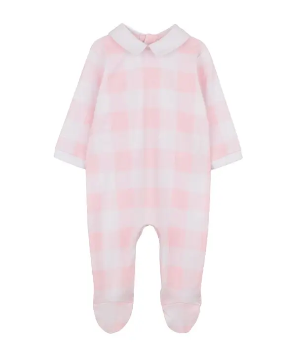 Marc Jacobs Checked-pattern Collared Babygrow Set