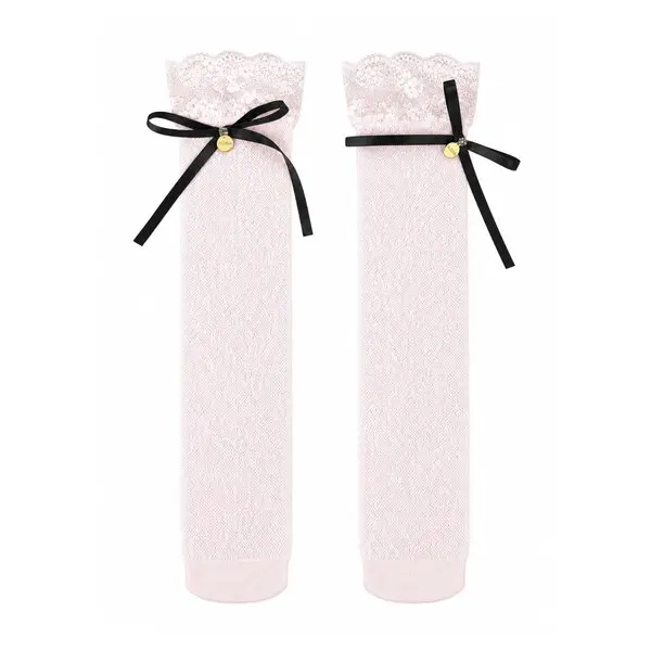 ADIBA Blush Noir Lace Charm Socks - Pink