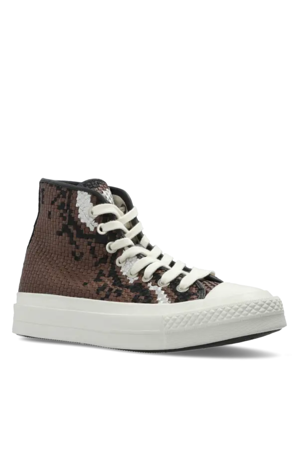 CONVERSE First String' Collection High-top Snakeskin-effect Leather Sneakers