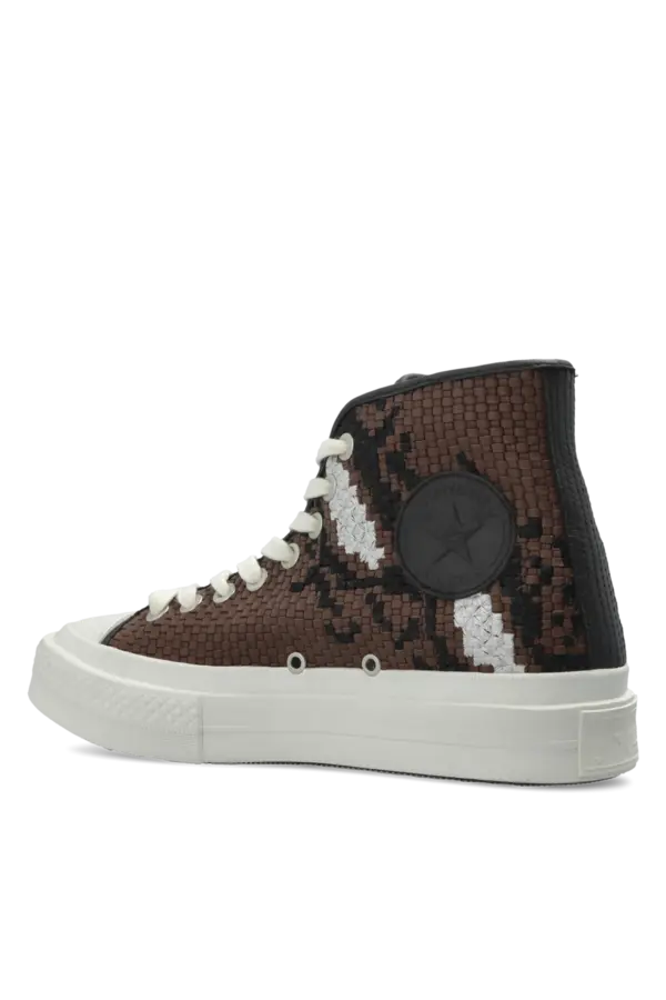 CONVERSE First String' Collection High-top Snakeskin-effect Leather Sneakers