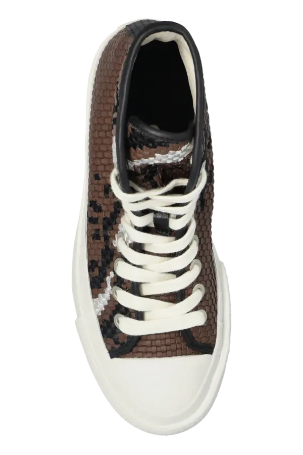 CONVERSE First String' Collection High-top Snakeskin-effect Leather Sneakers