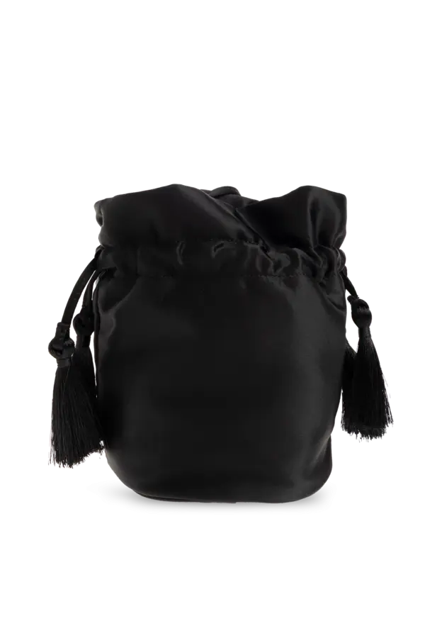 BY MALENE BIRGER Satin Drawstring Bucket Bag With Tassels