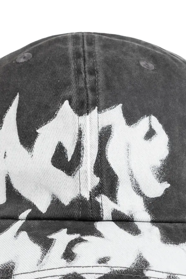 Acne Studios Cotton Baseball Cap With Graffiti Print
