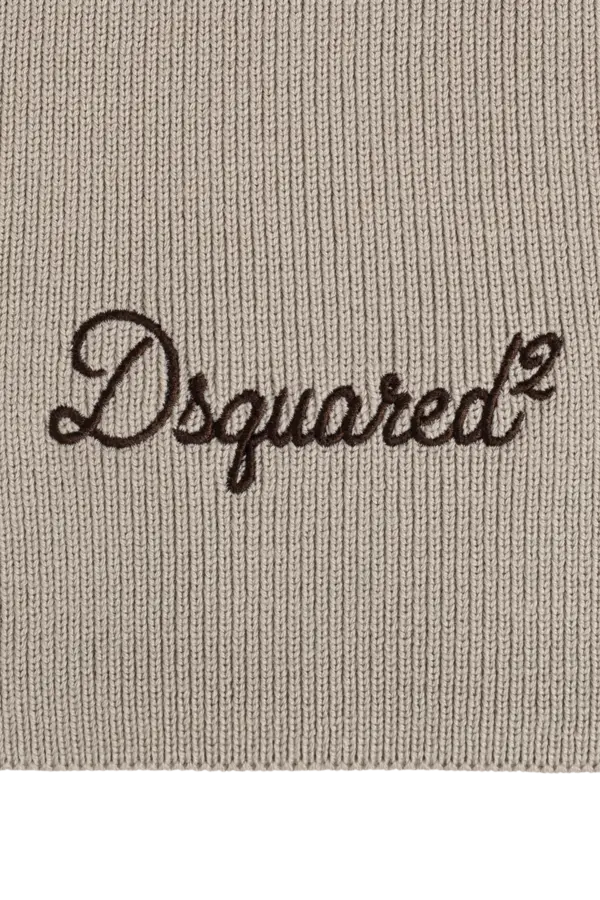 Dsquared2 Wool Scarf With Embroidered Logo