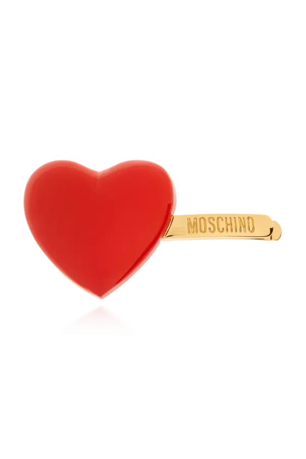 Moschino Heart Motif Hair Clip - Red