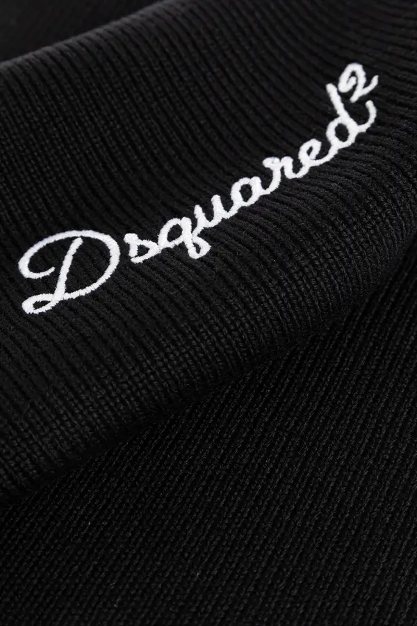 Dsquared2 Wool Scarf With Embroidered Logo