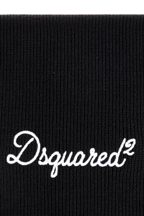 Dsquared2 Wool Scarf With Embroidered Logo