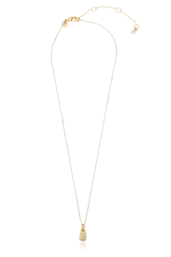 Kate Spade New York Golden Tone Necklace With Crystal Embellished Openwork Pendant