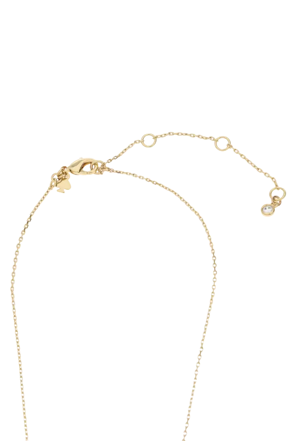 Kate Spade New York Golden Tone Necklace With Crystal Embellished Openwork Pendant
