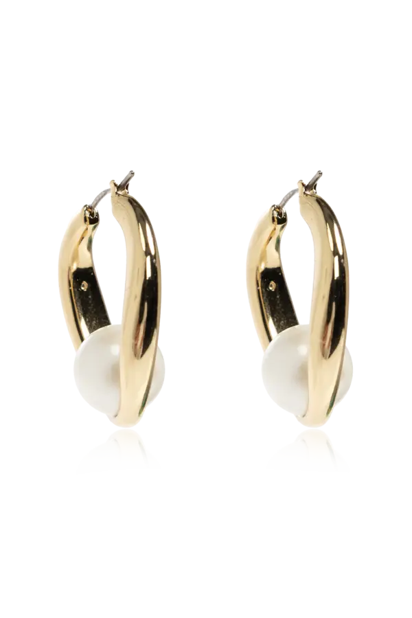 Kate Spade New York Glass Pearl Hoop Earrings - Gold