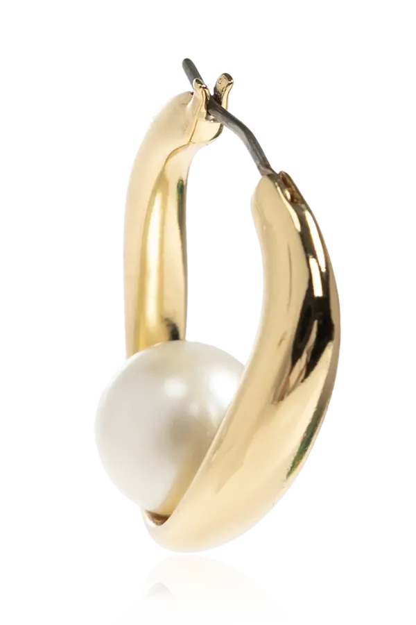 Kate Spade New York Glass Pearl Hoop Earrings - Gold