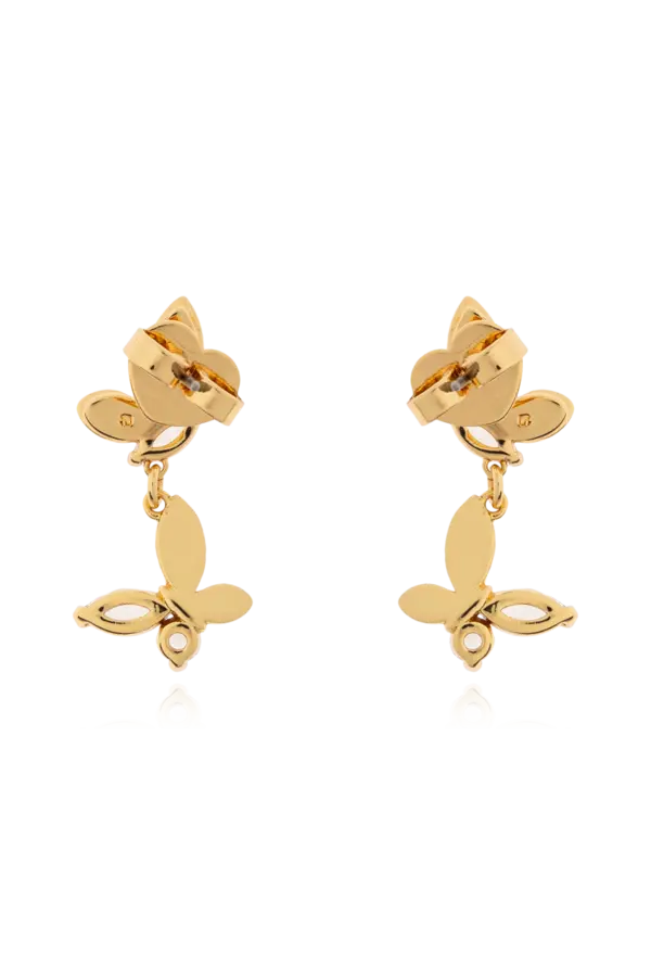 Kate Spade New York Golden Butterfly And Crystal Drop Earrings
