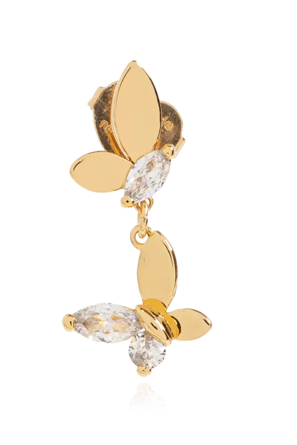 Kate Spade New York Golden Butterfly And Crystal Drop Earrings