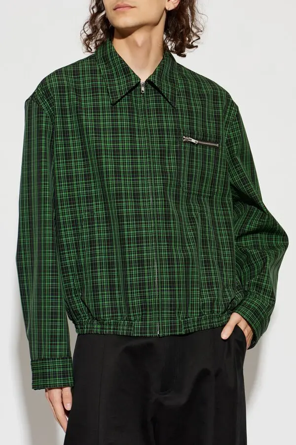 Marni Plaid Wool-cotton Blend Jacket